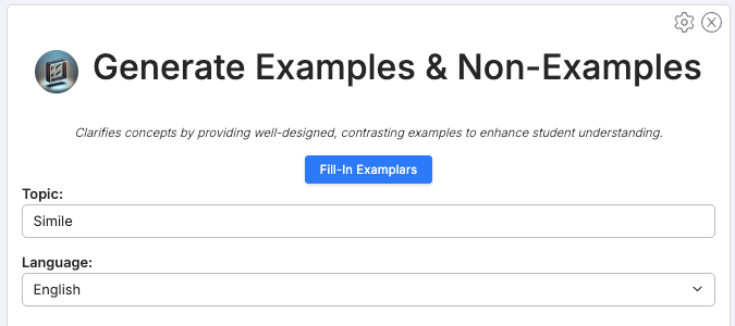 AI-Generated Examples and Non-Examples